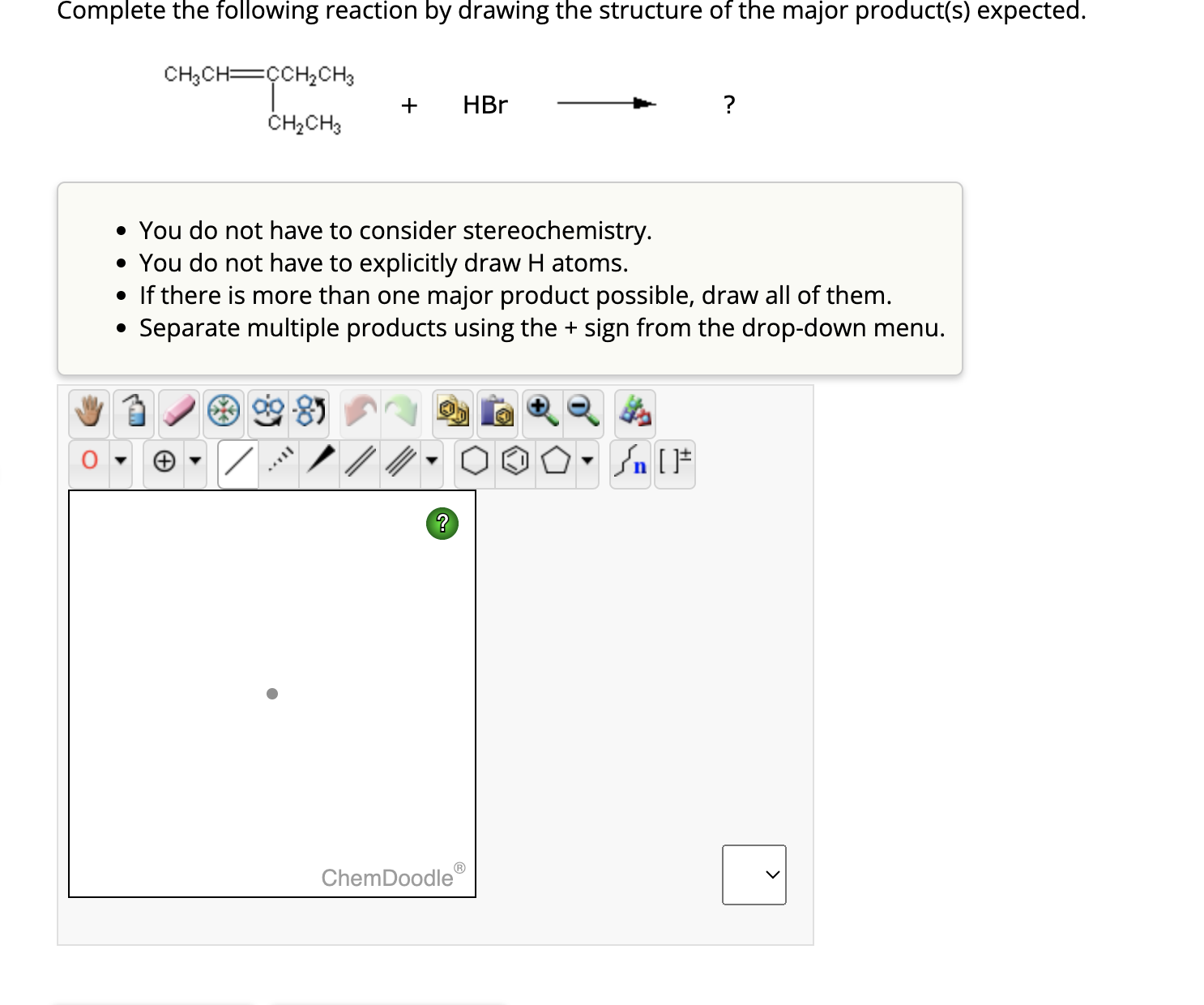 Solved Complete the following reaction by drawing the | Chegg.com