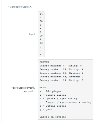 Solved 7.22 LAB ⋆ : Program: Soccer team roster | Chegg.com