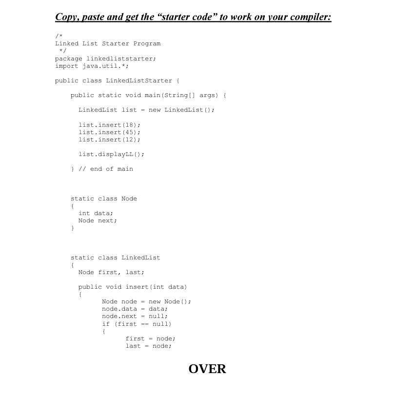 Solved Copv, paste and get the "starter code" to work on | Chegg.com