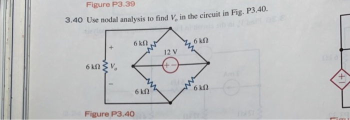 Solved Figure P3.39 3.40 Use nodal analysis to find V. in | Chegg.com