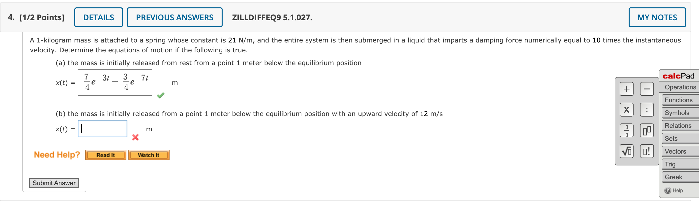 Solved 4. [1/2 Points] DETAILS PREVIOUS ANSWERS ZILLDIFFEQ9 | Chegg.com
