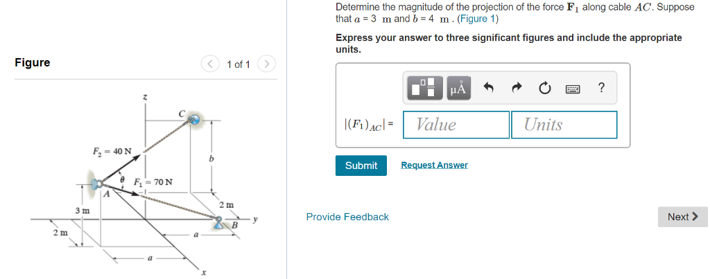 Solved Determine The Magnitude Of The Projection Of The