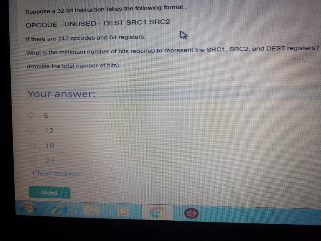 Solved Suppose A 32 Bit Instruction Takes The Following 