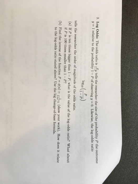 Solved 3 Log Odds The Odds Ratio Is Tells The Researcher