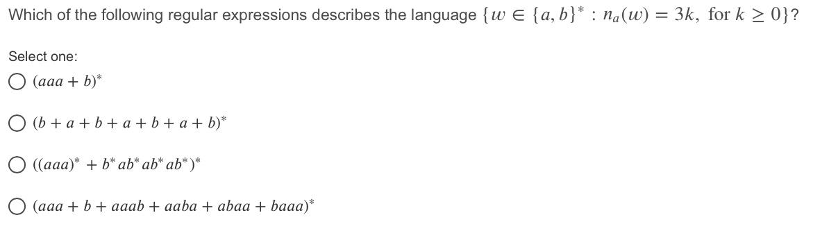 Solved Which of the following regular expressions describes | Chegg.com