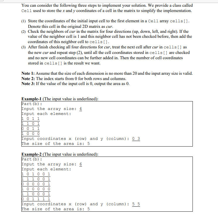 Solved Part (b): Given a 2D binary square matrix filled with | Chegg.com