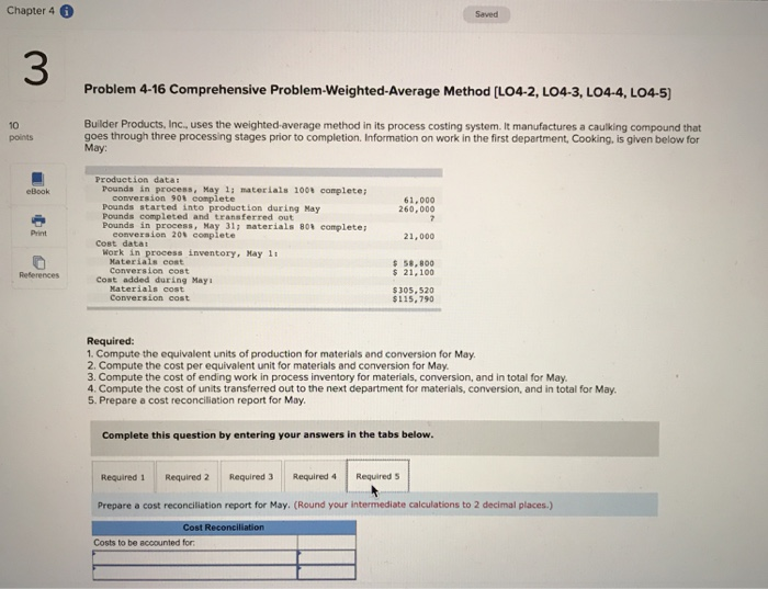 Solved Chapter 4 Saved 3 Problem 4-16 Comprehensive | Chegg.com