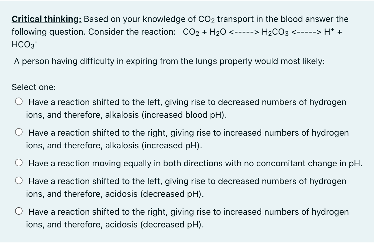 Solved Critical thinking: Based on your knowledge of CO2 | Chegg.com