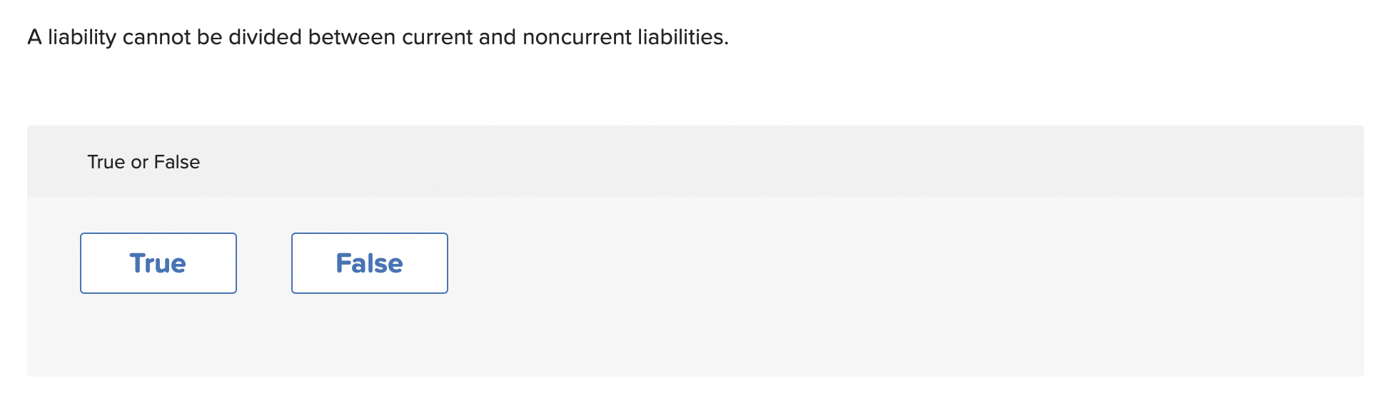 Solved A liability cannot be divided between current and | Chegg.com