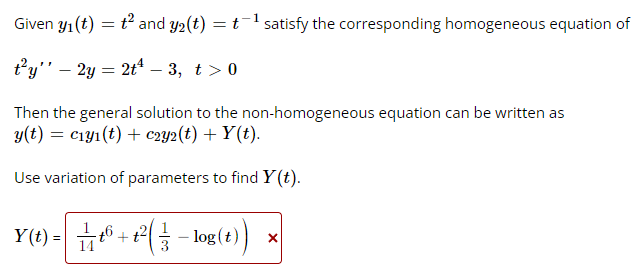 Solved Given yı(t) = { and yz(t) = t-1 satisfy the | Chegg.com