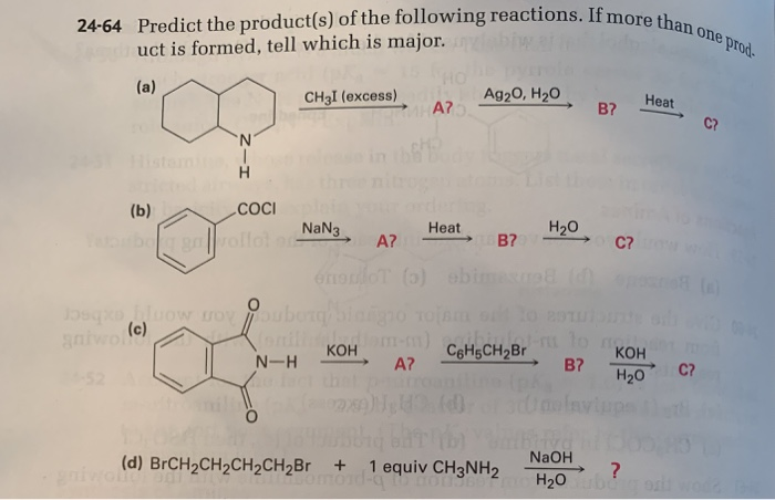 Solved ns. If more than one prod. uct is formed, tell which | Chegg.com