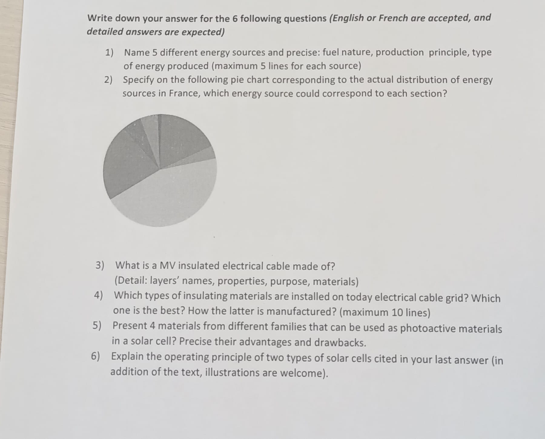 Solved Write down your answer for the 6 ﻿following questions | Chegg.com