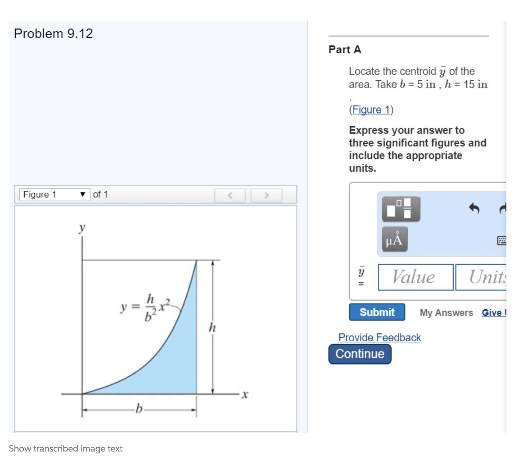 Solved Problem 9.12 Part A Locate the centroid y of the | Chegg.com