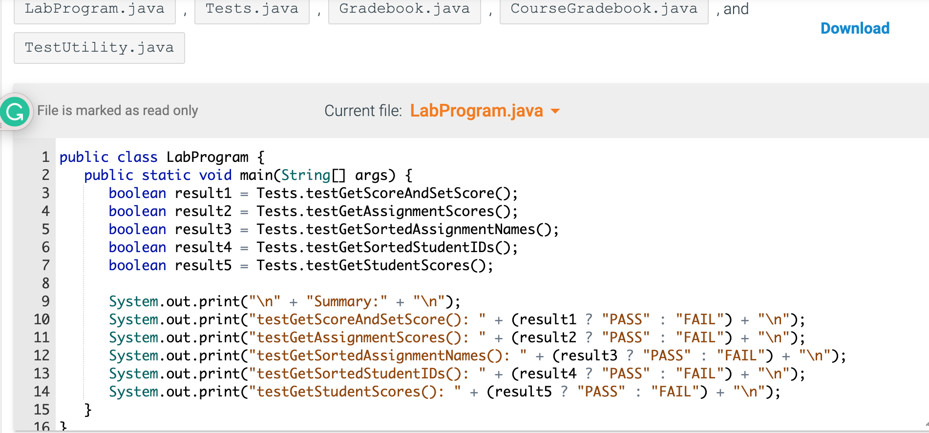 Solved xxxxxxxxxxxxxx LabProgram.java, Tests.java, | Chegg.com