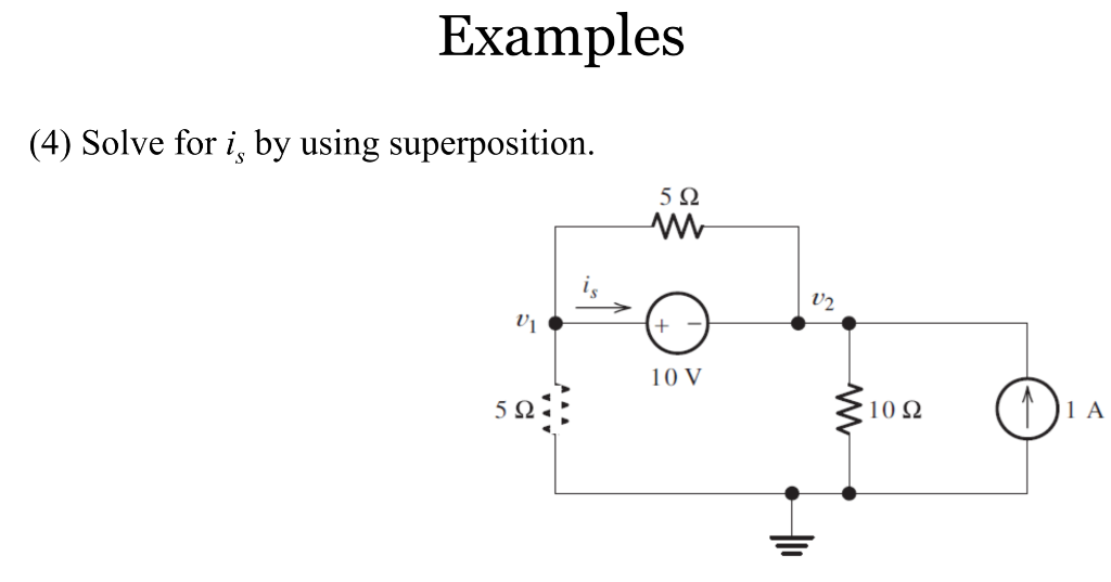 Solved Examples (4) Solve for i, by using superposition. | Chegg.com