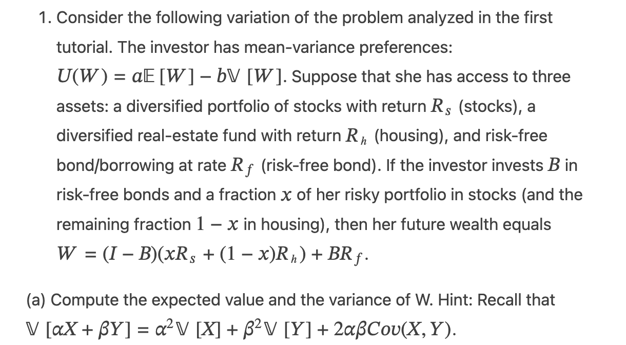 Solved 1. Consider the following variation of the problem | Chegg.com