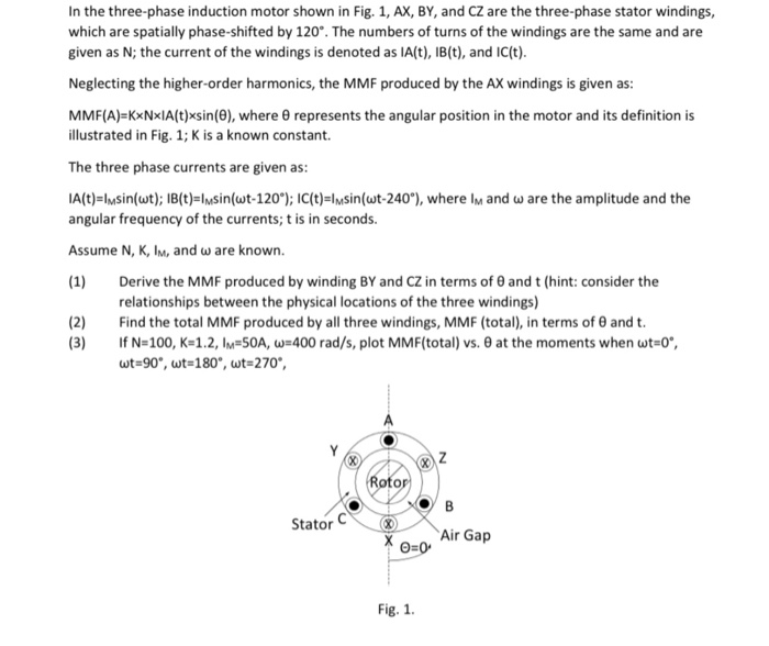 Solved In the three-phase induction motor shown in Fig. 1, | Chegg.com