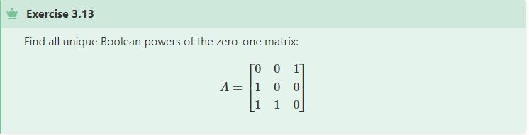 Solved Find all unique Boolean powers of the zero-one | Chegg.com