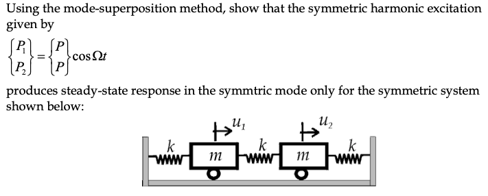 Solved Using the mode-superposition method, show that the | Chegg.com