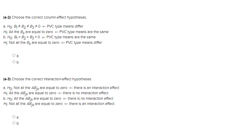 Solved Three samples of each of three types of PVC pipe of | Chegg.com