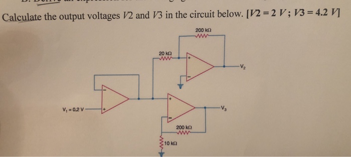 Solved Calculate the output voltages V2 and V3 in the | Chegg.com