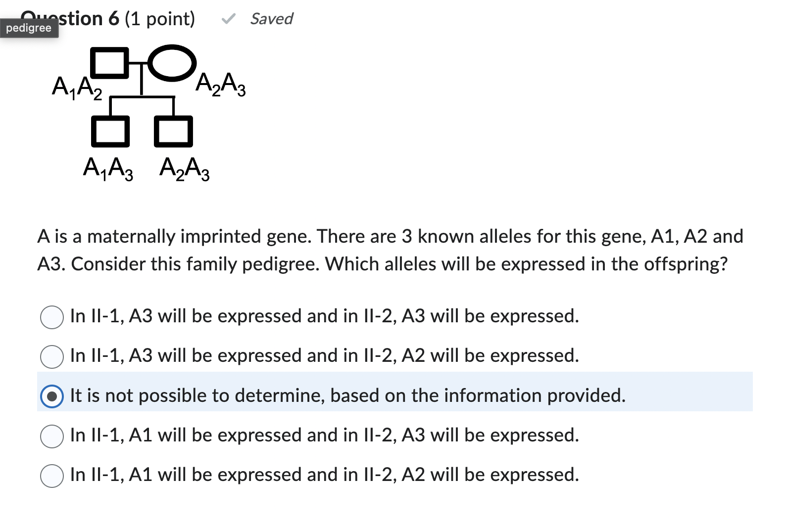 Solved A ﻿is a maternally imprinted gene. There are 3 ﻿known | Chegg.com