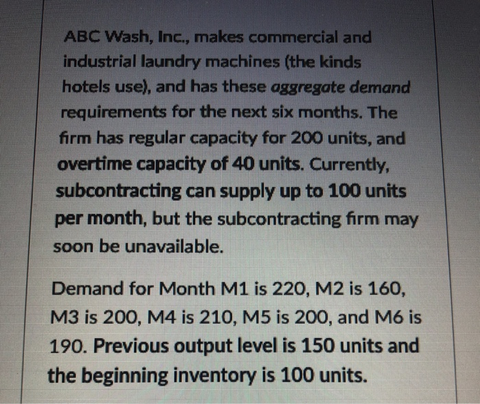 ABC Wash, Inc., makes commercial and industrial | Chegg.com
