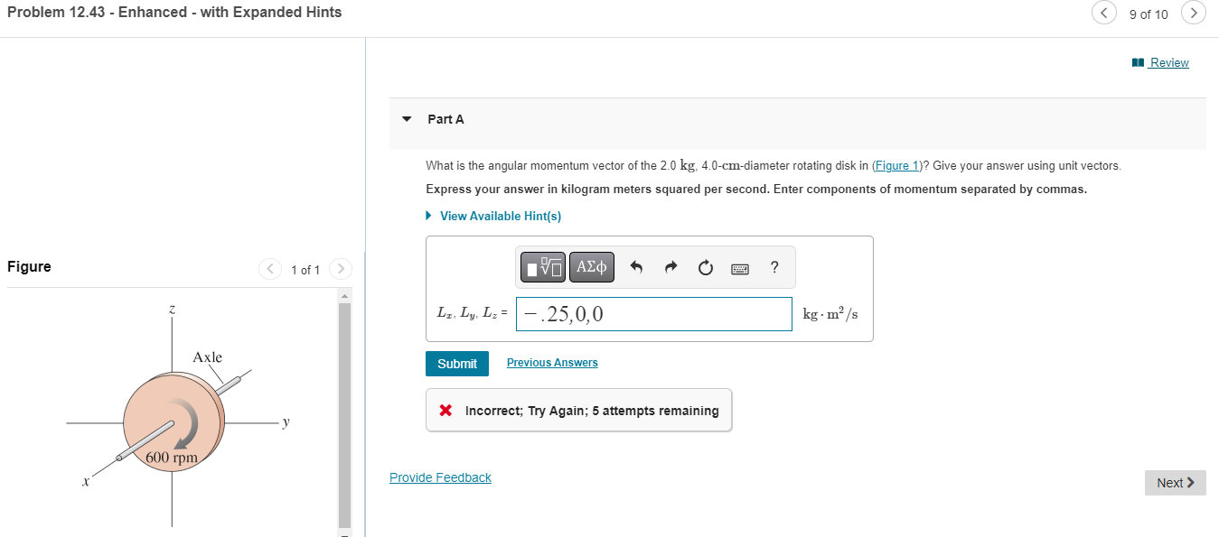 Solved Problem 12.43 - Enhanced - with Expanded Hints Part A | Chegg.com