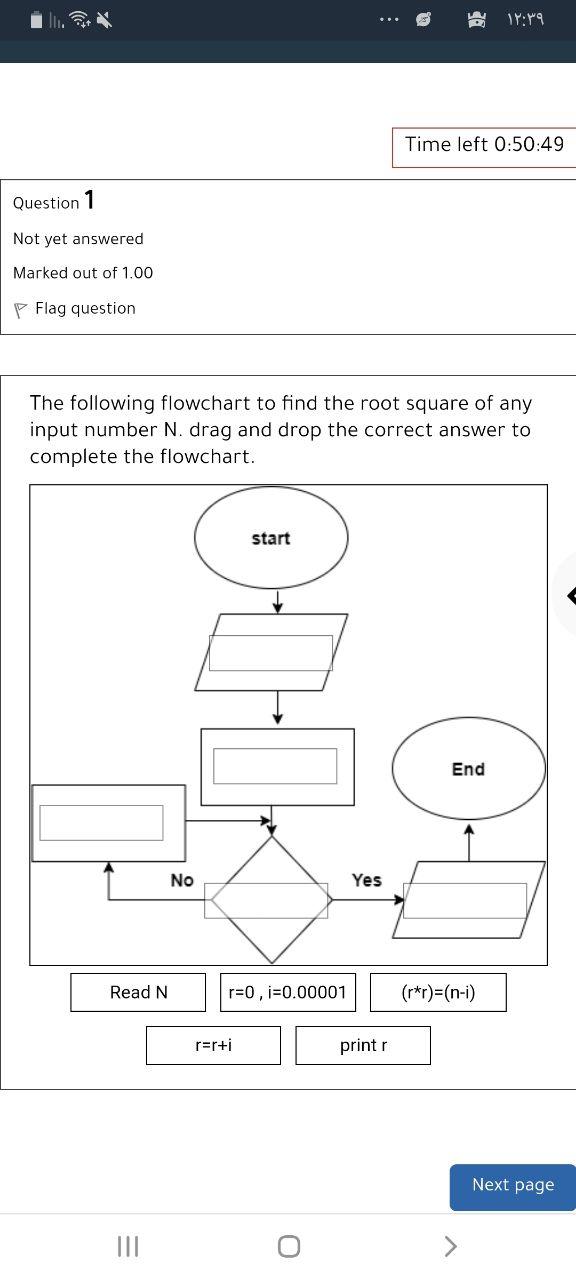 Solved ۱۲:۳۹ Time left 0:50:49 Question 1 Not yet answered | Chegg.com