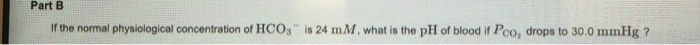 Solved If the normal physiological concentration of HCO_3^- | Chegg.com