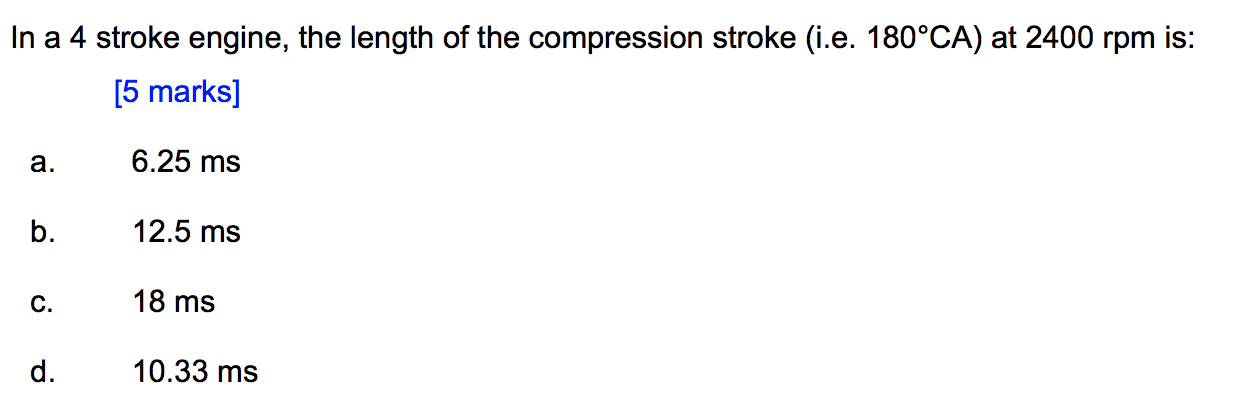 Solved In a 4 stroke engine, the length of the compression | Chegg.com