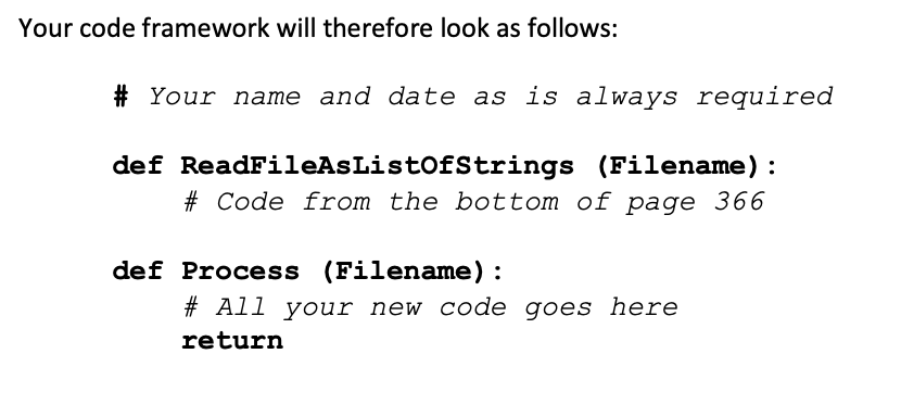 Solved Your code framework will therefore look as follows: # | Chegg.com