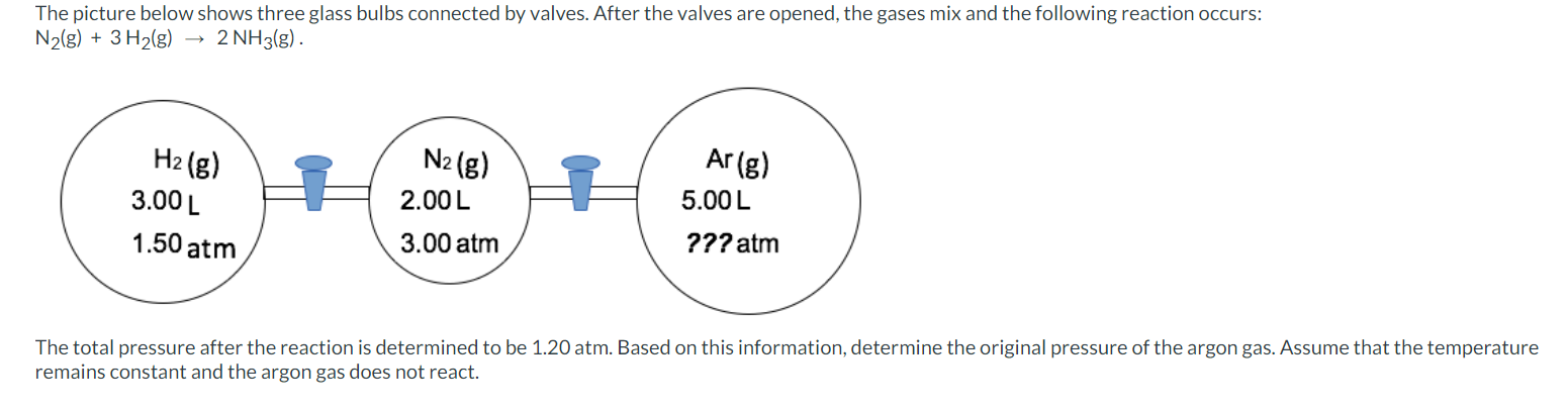 Solved The picture below shows three glass bulbs connected | Chegg.com