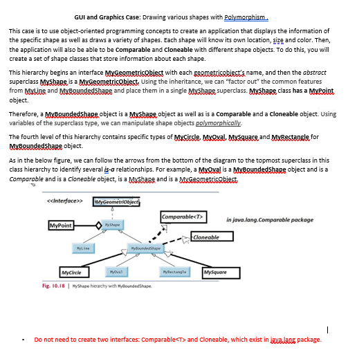 Solved GUI and Graphics Case: Drawing various shapes with | Chegg.com