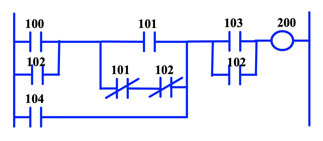 Solved For the ladder diagram shown below: a. Write down | Chegg.com