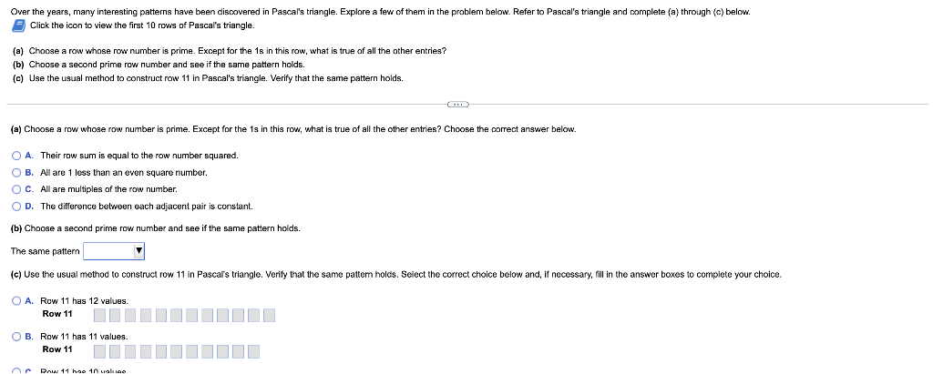 Solved Over the years, many interesting patterns have been | Chegg.com