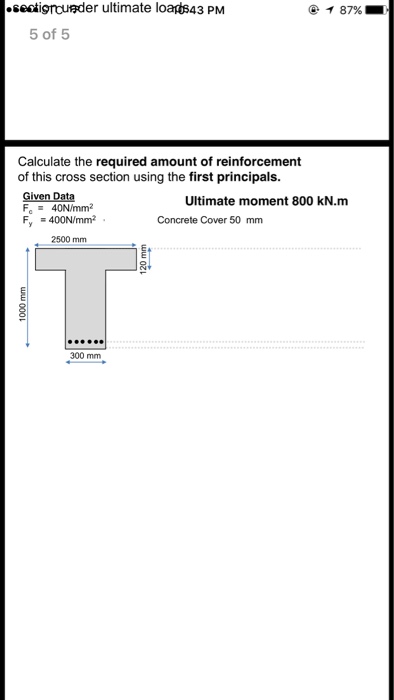 Solved Calculate the required amount of reinforcement of | Chegg.com
