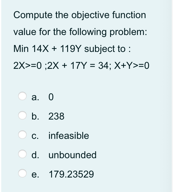 Solved Compute The Objective Function Value For The