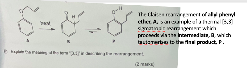 Solved heat The Claisen rearrangement of allyl phenyl ether, | Chegg.com