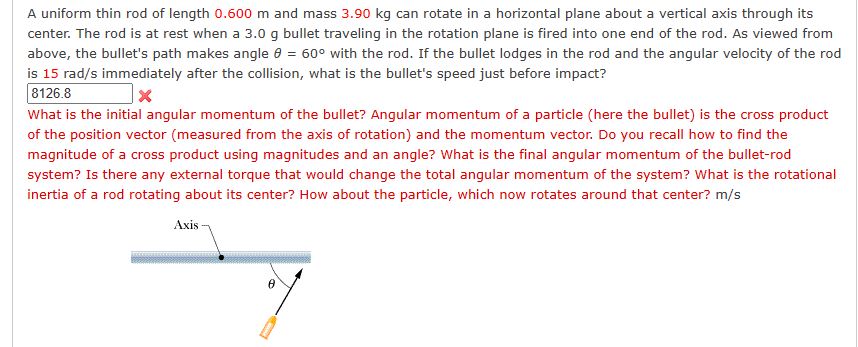 Solved A uniform thin rod of length 0,600m and mass 3.90kg | Chegg.com