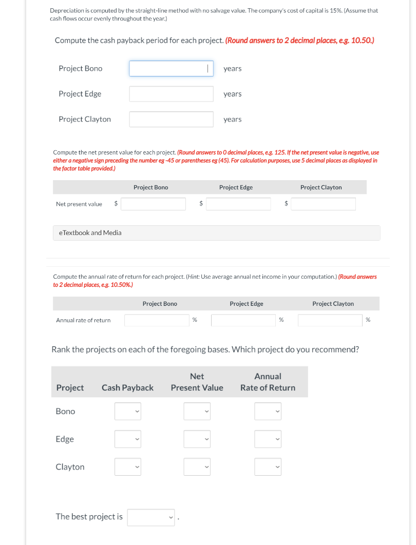 Solved Oriole Company is considering three long-term capital | Chegg.com