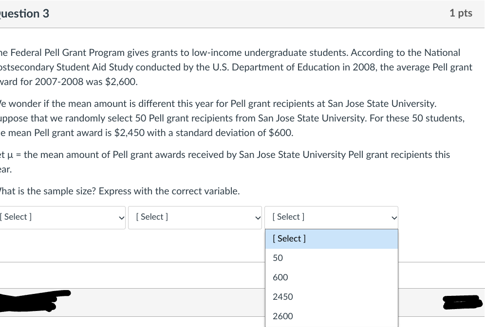 Solved The Federal Pell Grant Program gives grants to | Chegg.com