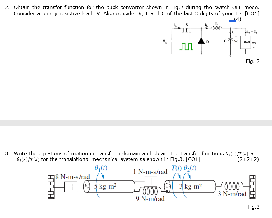 Solved 2. Obtain the transfer function for the buck | Chegg.com