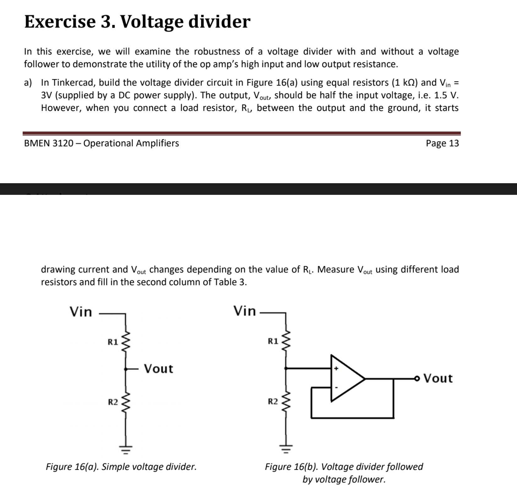 Solved Exercise 3. Voltage divider In this exercise, we will | Chegg.com
