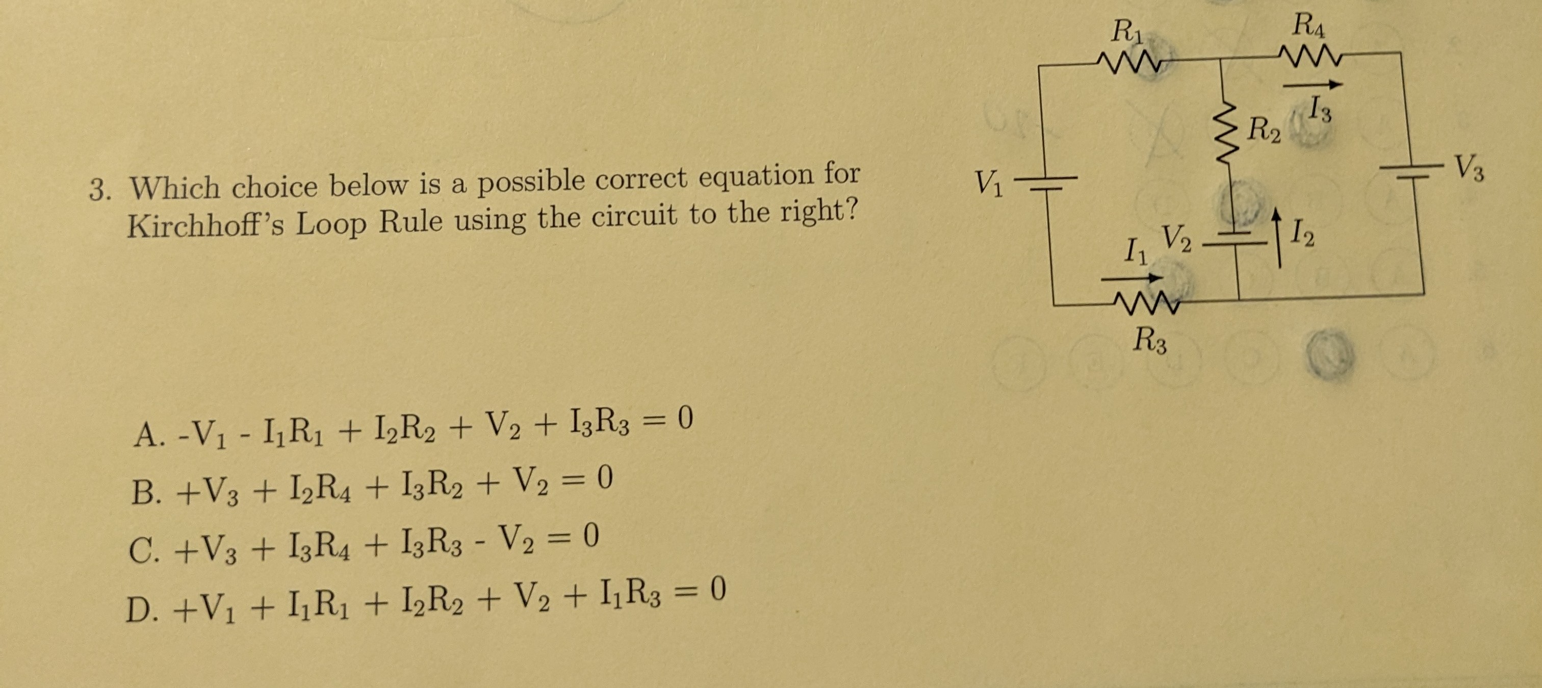 Solved 3. Which choice below is a possible correct equation | Chegg.com