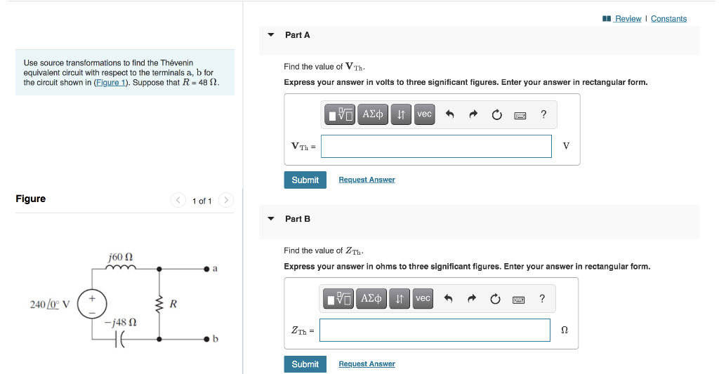 Solved M Review Constants Part A Use source transformations | Chegg.com