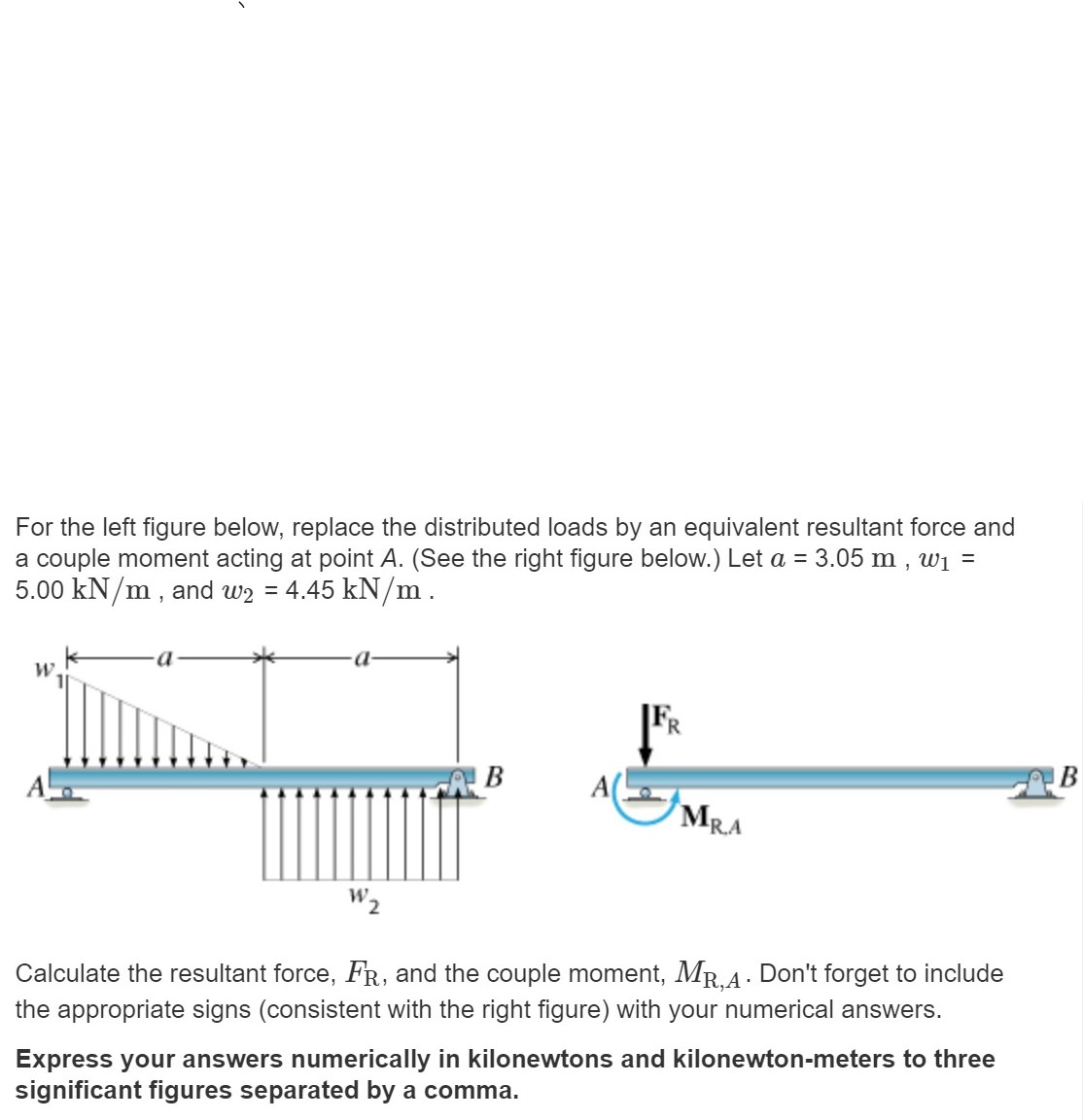 Solved For the left figure below, replace the distributed | Chegg.com