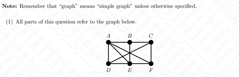 Solved Note: Remember that "graph" means "simple graph" | Chegg.com