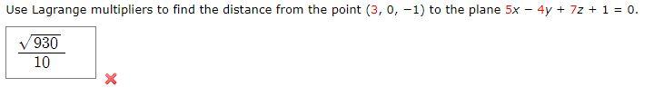 Solved Use Lagrange multipliers to find the distance from | Chegg.com