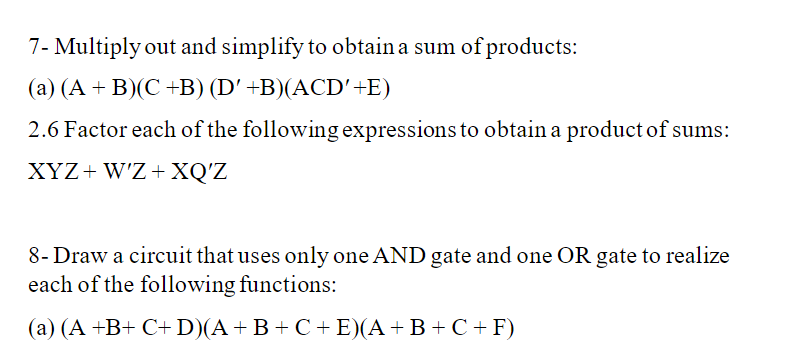 Solved 7- Multiply out and simplify to obtain a sum of | Chegg.com